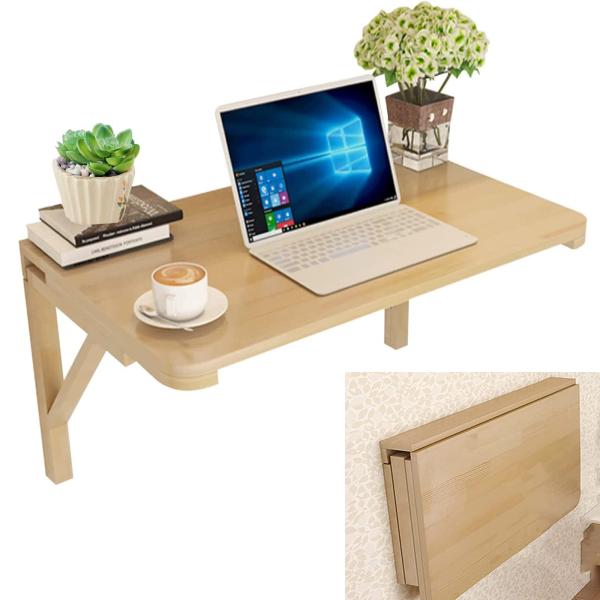 商品名: Stuffygreenus 壁掛け式折りたたみテーブル 壁取り付け式折りたたみデスク 洗濯室用 小さな節約スペース ダイニング/部屋/書斎/キッチン/ディナー用フローティングデスク (29.5インチx19.6インチ) Stuffy...