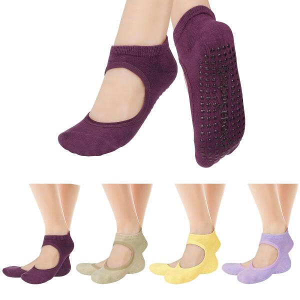 商品名:  Hicdaw 4 Pairs Yoga Socks Pilates Socks Barre Ballet Socks Non-slip Grip Socks Elastic Workout Socks for Womenブランド...