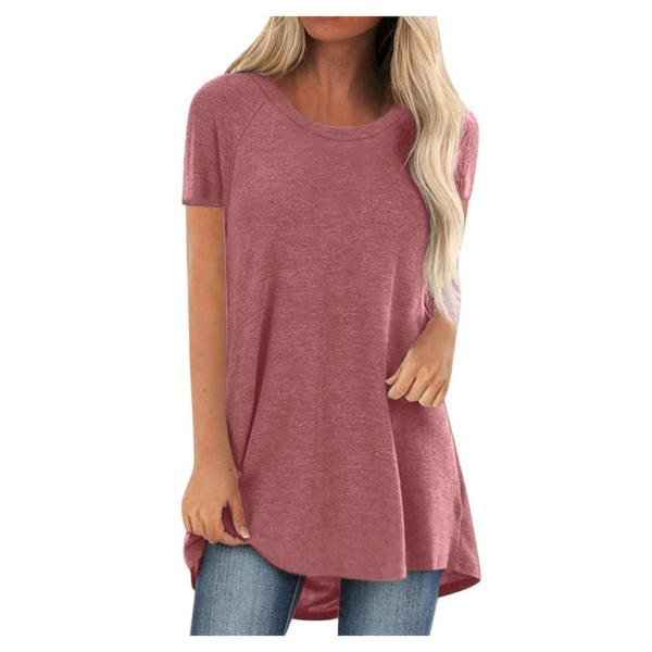 商品名:  Tunic T-Shirts for Women Hide Belly Short Sleeve Tops 2023 Casual Loose Fit Long Tees Summer Comfy Crew Neck Blous...