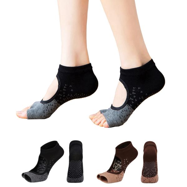 商品名:  JCZANXI Yoga Socks with Grips for Women, Non Slip Grip Toeless Socks for Yoga, Pilates, Barre, Dance, Ballet (Grey...