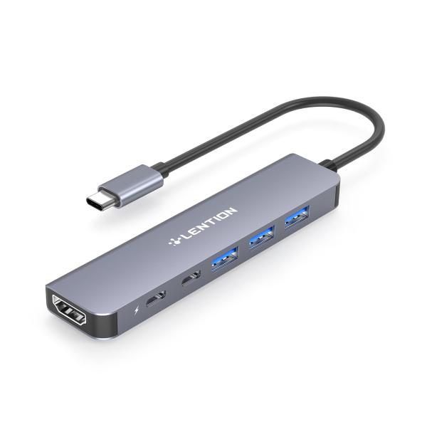商品名: LENTION USB Cハブ 6イン1 USB C - USBアダプター USB Cマルチポートドングル 4K HDMI USB Cデータポート USB 3.0 100W PD MacBook Pro/Mac Air その他のT...