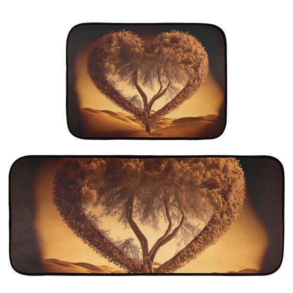 商品名:  ZENWAWA Kitchen Mat Patterned (Blossom Heart Tree) 2 Pcs Set, Anti Fatigue Kitchen Rugs Cushioned Water Absorbant ...