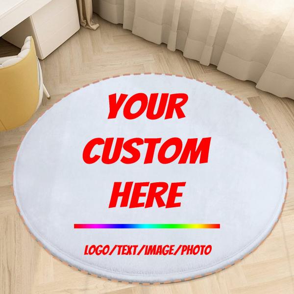 商品名:  Custom Personalized Round Rug Add Your Photo Text Logo Non-Slip Washable Carpet Round Rug Soft Anti Slip for Home ...
