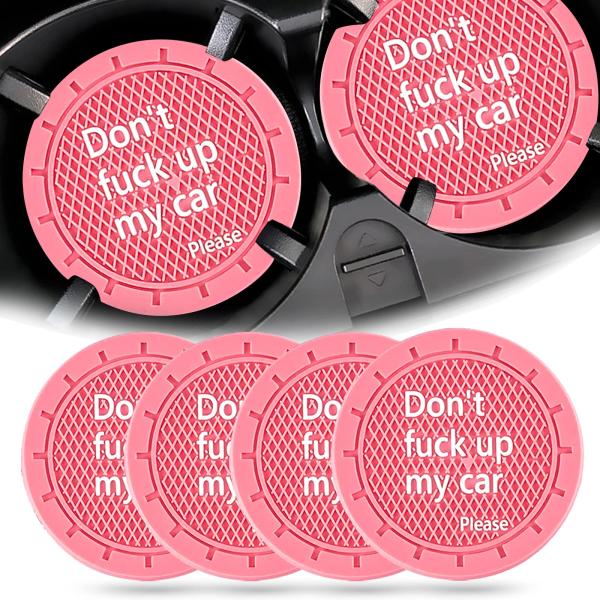 商品名:  Car Cup Holder Coaster, Car Non-Slip Cup Holder Embedded Decorative Funny Coaster - Don't Fuck up My Car Please, S...