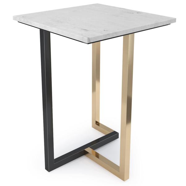 商品名: SIMPLIHOME レンダル 大理石 サイドエンドテーブル 15インチ ホワイト SIMPLIHOME Rendal Modern 15 Inch Wide Metal Marble Side Table in White, F...
