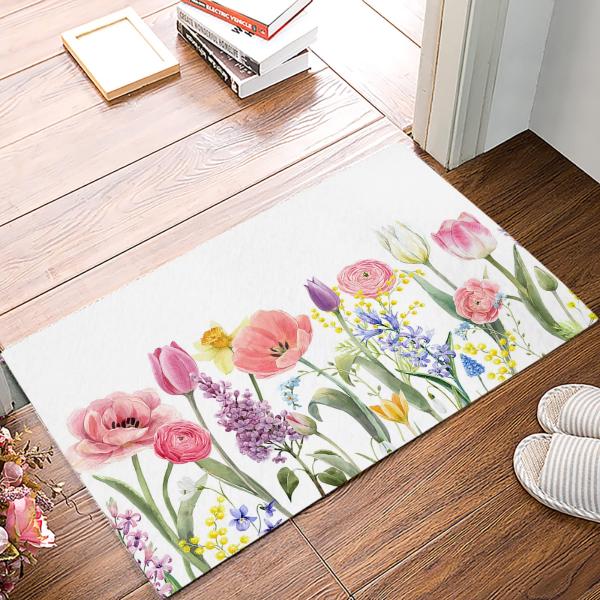 商品名:  Doormat Indoor Entrance Home Decor Door Mat 20 x 31.5 Inch, Spring Floral Floor Rugs for Kitchen, Bathroom, Waterc...
