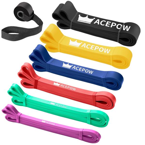 商品名:  ACEPOW Pull Up Assistance Bands, Resistance Bands Set of 6, with Door Anchor for Men &amp; Women, Heavy Duty Stret...