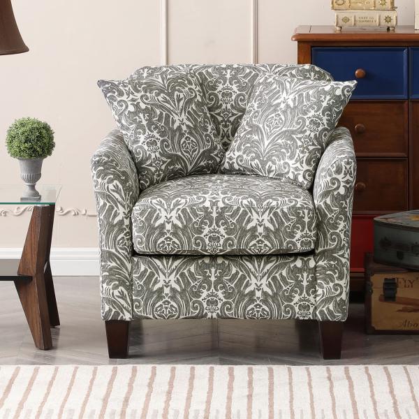 商品名:  HULALA HOME Modern Accent Chair with Pattern Design, Comfy Upholstered Armchair with Removable Cushions &amp; 2 Pi...