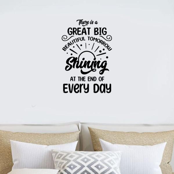 商品名:  Notebook Wall Decals There is A Great Big Beautiful Tomorrow Shining at The End of Every Day Words Letter Stickers...