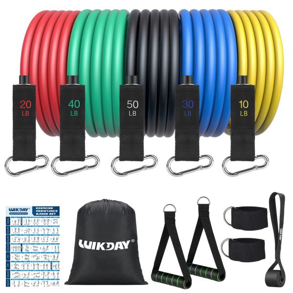 商品名:  WIKDAY Resistance Bands for Working Out Exercise Bands Workout Bands Set with Handles, Door Anchor, Ankle Straps f...