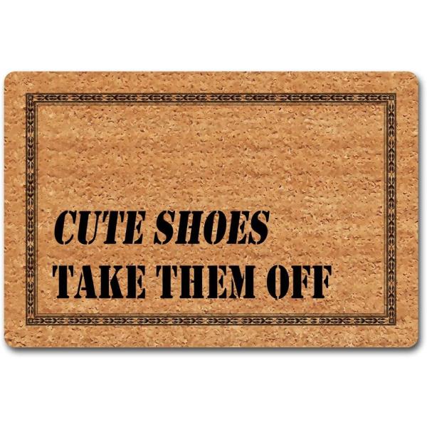 商品名:  Doormat Funny Welcome Monogram Doormats for Entrance Way Indoor Cute Shoes Take Them Off Doormat Personalized Kitc...