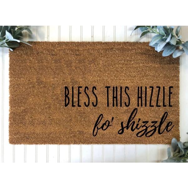 商品名:  Door Mat Bless This Hizzle Fo Shizzle Welcome Non-Slip Mats Funny Doormat Decor for Bathroom Kitchen Front Porch R...