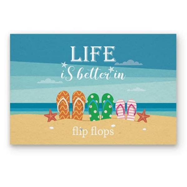 商品名:  Door Mat Ocean Beach Slippers Starfish Shell Life is Better in Flip Flops Welcome Non-Slip Mats Funny Doormat Deco...