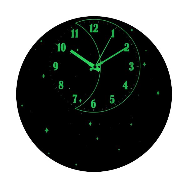 商品名: HOSTK 夜光 壁掛け時計 12インチ モダン 星空 常夜灯 壁時計 暗闇で光る 静音 カチカチ音なし クォーツ クリエイティブな木製壁時計 寝室 リビングルーム キッチン オフィス装飾 HOSTK Luminous Wall ...