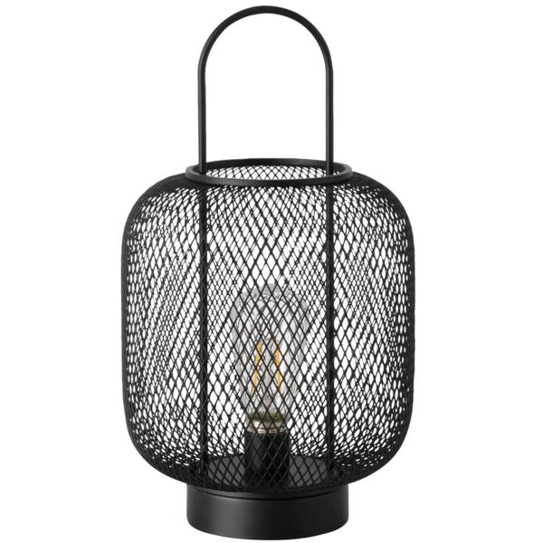 商品名: WHW Whole House Worlds Modernist ホームテーブルランプ、頑丈なブラックワイヤーワークサラウンド、ループハンドル、LED電球、円形、コードレス 単4電池2本(別売り) WHW Whole House ...