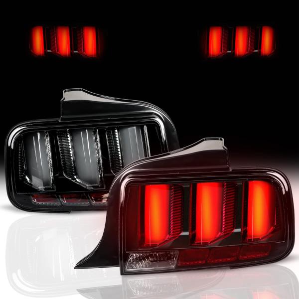 商品名: Acmex テールライトアセンブリ 2005-2009 フォード マスタング対応 クリアチューブ付き 交換用 リアスモークランプ 助手席右側と左側のペア シーケンシャルウィンカー付き Acmex Tail Light Assemb...