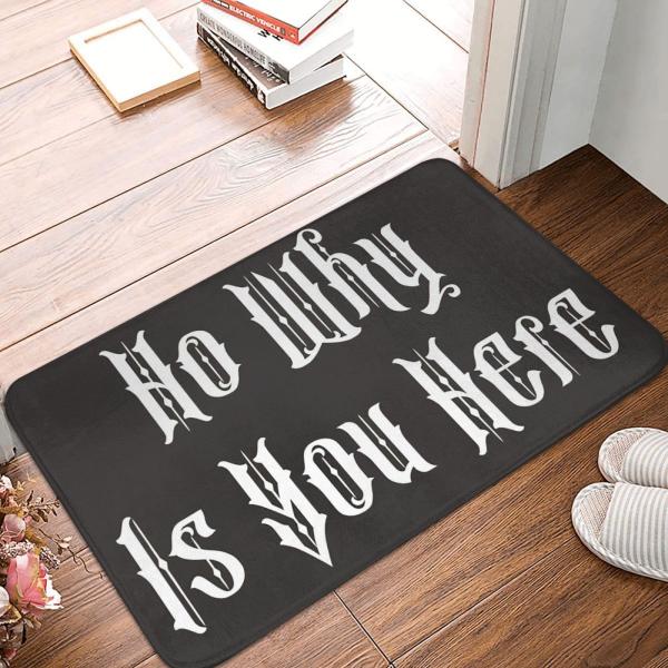 商品名:  Door Mat 24 X 16 Inch Ho Why is You Here Indoor Outdoor Entrance Doormat Non Slip Welcome Funny Kitchen Bedroomブラン...
