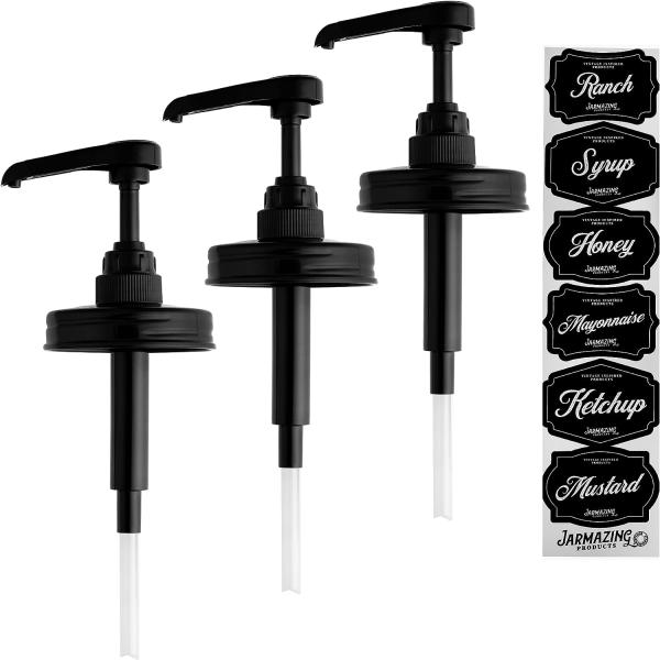 商品名Jarmazing Products Mason Jar Syrup Dispenser Lids - Rust-Proof, Leak-Proof, Food Grade Pumps for Coffee Syrups, Honey...