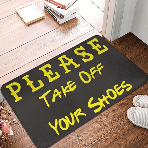 商品名:  Door Mat 24 X 16 Inch Please Take Off Your Shoes Indoor Outdoor Entrance Doormat Non Slip Welcome Funny Kitchen Be...