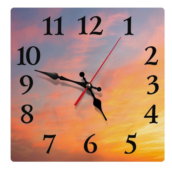 商品名: 壁掛け時計 正方形 静音 カチカチカチ音なし 12インチ 平和な空 夕日 日の出 雲 ホームデコレーション リビングルーム バスルーム ベッドルーム キッチン オフィス 学校用 Wall Clock, Square Silent ...