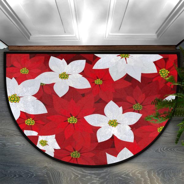 商品名:  Half Round Door Mat Floral Flower Rose Pattern Half Circle Rug Indoor Anti-Skid Semi Circle Doormat Entrance Floor...