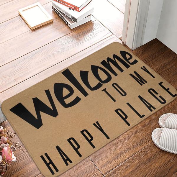 商品名:  Door Mat 24 X 16 Inch Welcome to My Happy Place Funny Indoor Outdoor Entrance Doormat Non Slip Welcome Funny Kitch...
