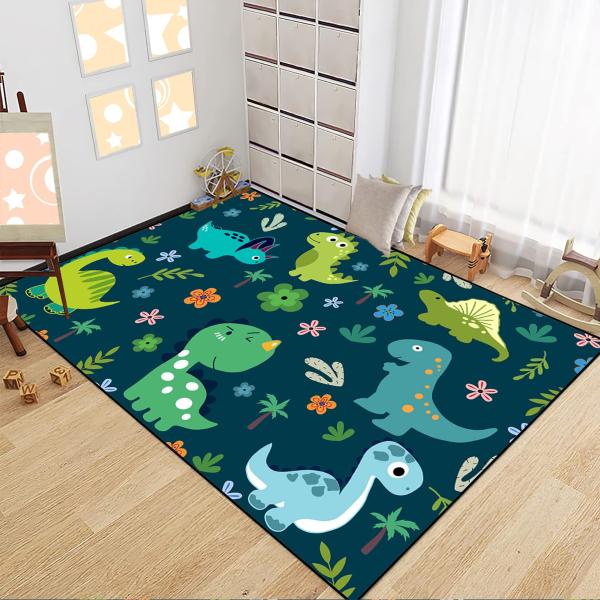 商品名:  Dinosaur Rugs for Boys Bedroom, Cartoon Dinosaur Rugs Funny Dinosaur Area Rugs for Living Room Dinosaur Play Mat C...