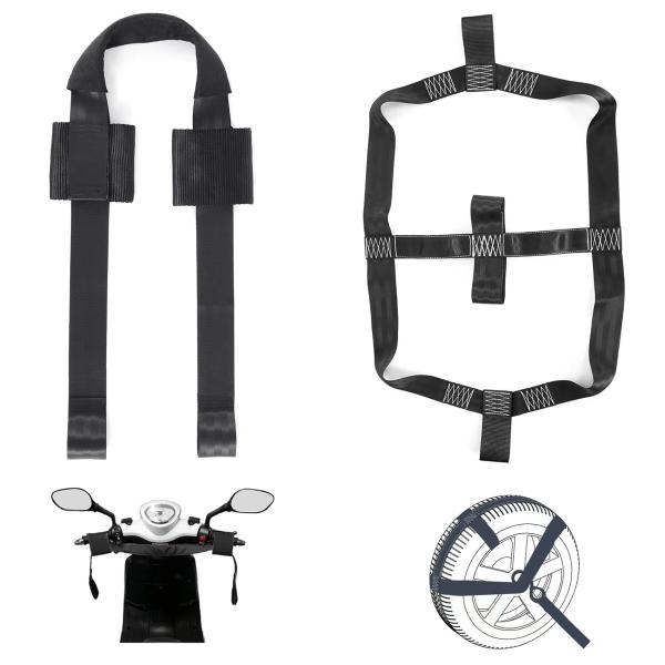 商品名:  Motorcycle Rear Wheel Tie Down Strap and Bar Harness Handlebar, Universal Soft Loop Strap Wheel Transport Balance ...