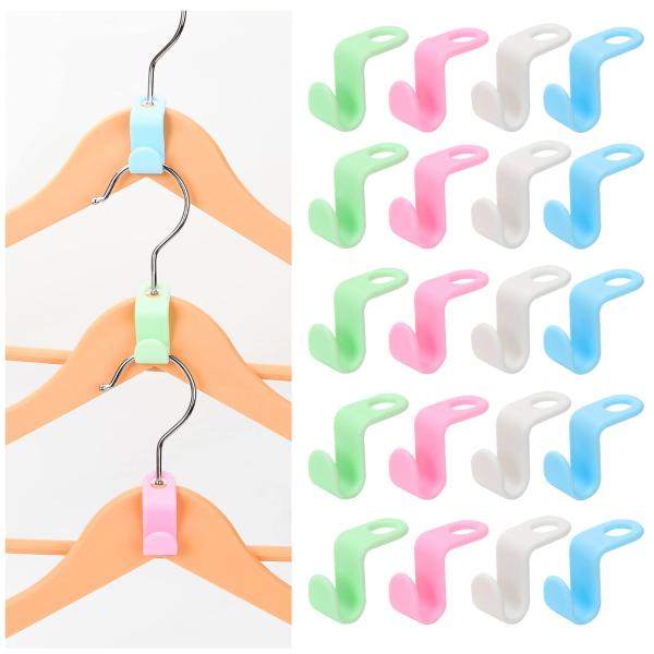 商品名: Diampure 衣類ハンガーコネクターフック 40個 ハンガーエクステンダー カスケード衣類ハンガー 省スペースワードローブ衣類クローゼット用 (ミックスカラー) Diampure Clothes Hanger Connecto...