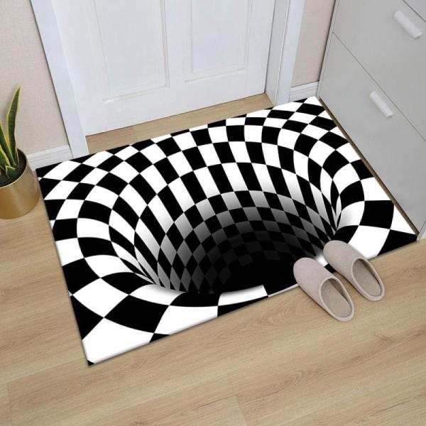商品名:  Welcome Rectangular Door Mat Abstract Geometric Optical Doormats 3D Vortex Illusion Entrance Way Rugs Doormats Sof...