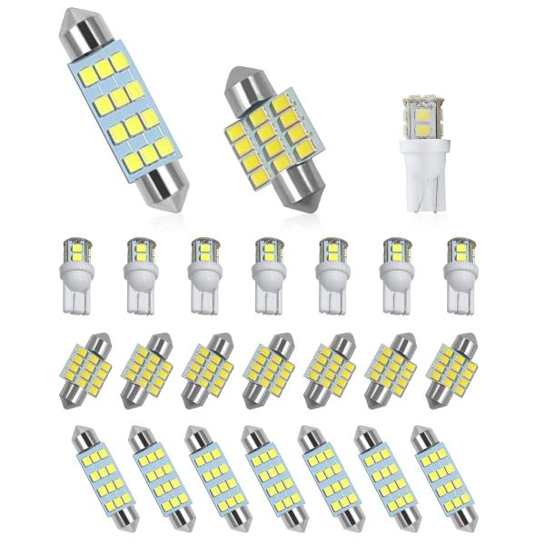 商品名: YAKEFLY 車用LED電球 24個 ドームライト LEDカーバルブキットセット 車用LEDコンビネーションセット LEDインテリア交換用電球 車内ライト 屋内マップドームライト用 (ホワイト) YAKEFLY 24 Piece...