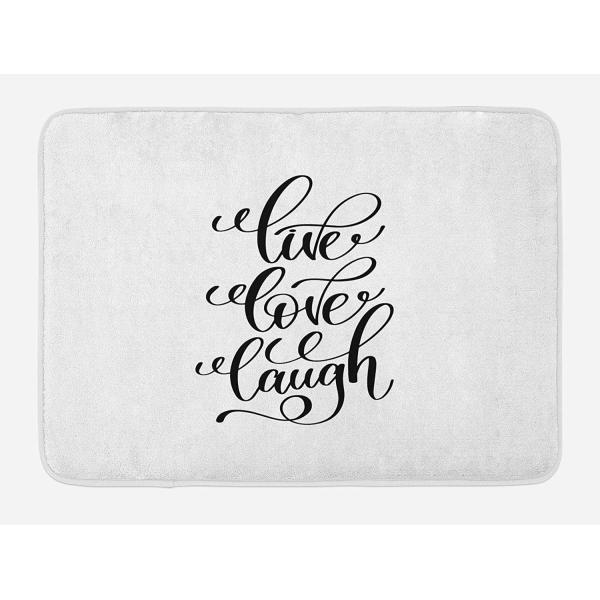商品名Nichpedr Live Laugh Love Hand Lettering Style Live Laugh Love Words Monochrome Design Entrance Way Rugs Doormats Soft...