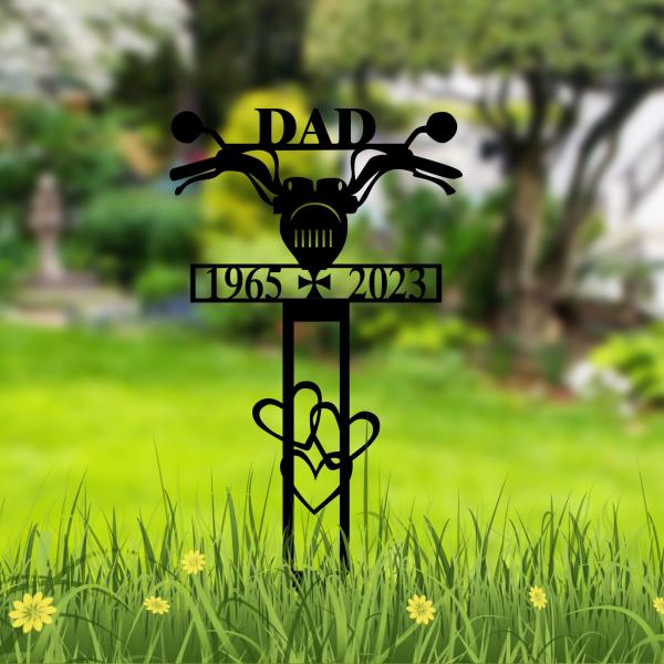 商品名:  Motorcycle Memorial Stake, Dad Memorial Marker, Custom Name Data Remembrance Sign, Fathers Day Memorial Giftブランド: ...