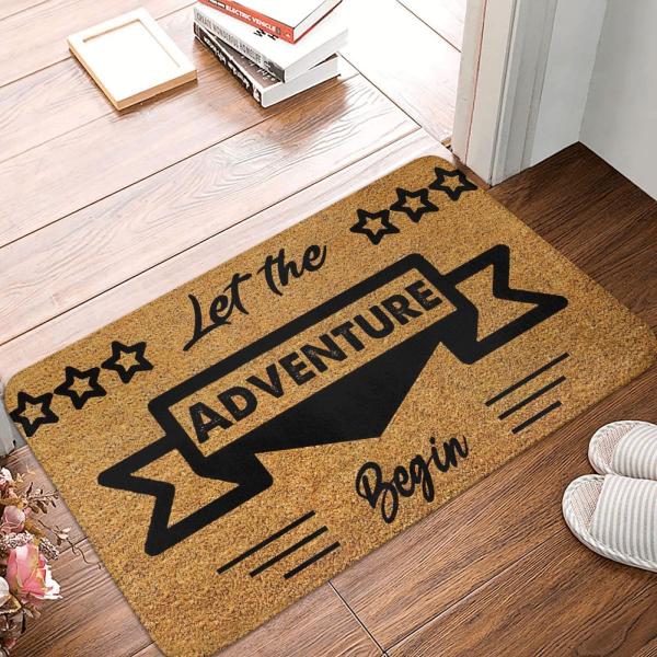 商品名:  Door Mat 24 X 16 Inch and 32 X 20 Inch Let The Adventure Begin Funny Indoor Outdoor Entrance Doormat Non Slip Welc...