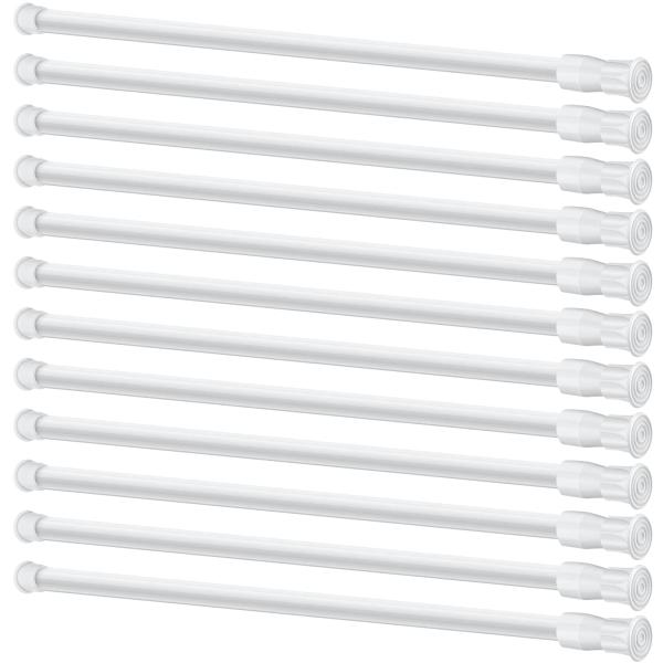 商品名: バネ式突っ張りカーテンロッド 30個 長さ調節可能 15.7~27.5インチ ホワイト 窓 シャワー クローゼット キッチン カフェ 食器棚 ワードローブ 本棚用 DIYプロジェクト用 30 Pcs Spring Tension ...