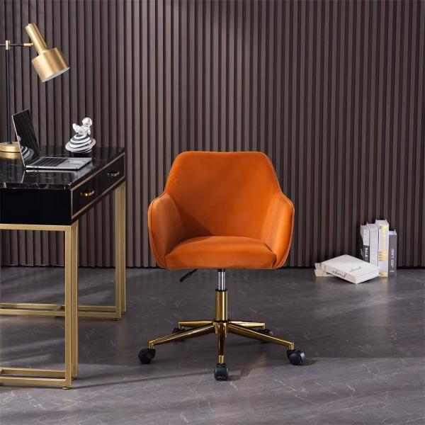 商品名:  Modern 360°Swivel Velvet Office Chair, Mid-Back Desk Chairs with Wheels, Adjustable Home Office Chair with Side Ar...
