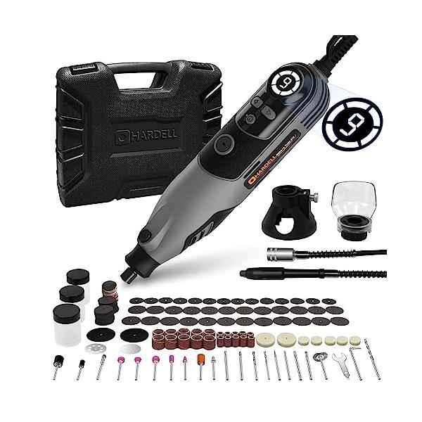 商品名:  HARDELL Rotary Tool Kit, 6 Variable Speed Power Rotary Tool with 178 Accessories and Large LED Screen, Flex Shaft ...