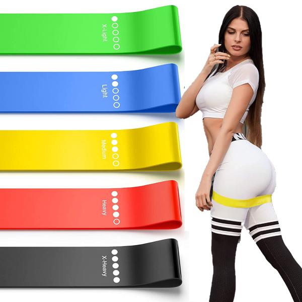 商品名: RUBMATE レジスタンスループエクササイズバンド エクササイズワークアウトバンド 男女兼用 強度バンド 5セット お尻の脚 ピラティスフレックスバンド Resistance Loop Exercise Bands, RUBMA...