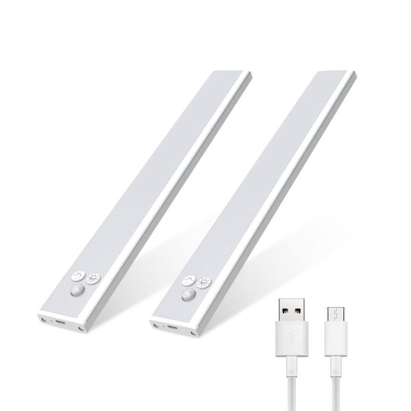 商品名: YUVIKE モーションセンサーキャビネットライト カウンター下ライト クローゼットライト モーションセンサーライト 2200mAh 充電式キッチンナイトライト 母の日ギフト クローゼット 食器棚 ワードローブ 階段用 (2個パッ...