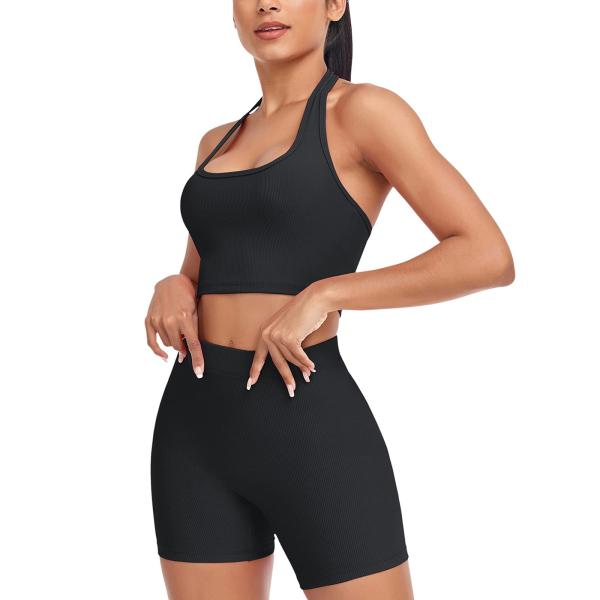 商品名:  VUTRU Workout Outfits for Women 2 Piece Ribbed Scoop Neck Tops High Waist Leggings Shorts Ative Setブランド: VUTRU商品サイ...