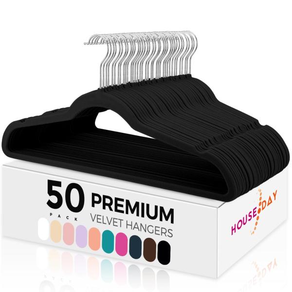 商品名: HOUSE DAY Premium Velvet Hangers 50 Pack, Non-Slip Flocked Felt Hangers, Sturdy Clothes Hangers Heavy Duty Coat Han...