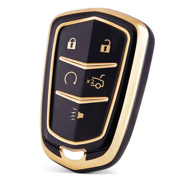 商品名HelloAuto キーフォブカバーシェル キャデラック ATS Cts SRX Xts エスカレード用 保護シェルアクセサリー キャデラック用 (ブラック) FCC ID: HYQ2AB, HYQ2EBHelloAuto Key F...