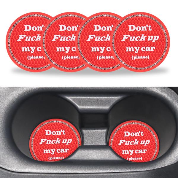 商品名:  GaRhomxy Car Coasters for Cup Holders, 4pcs Universal Non-Slip Bling Cup Holder Coaster, PVC Car Cup Holder Coaste...