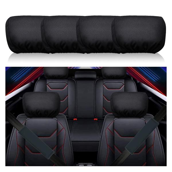 商品名:  Sodcay 4 PCS Car Headrest Cover, Universal Car Seat Head Rest Cover Protector, Automotive Interior Accessories for...