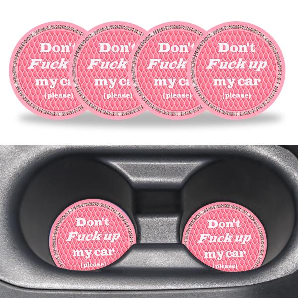 商品名:  GaRhomxy Car Coasters for Cup Holders, 4pcs Universal Non-Slip Bling Cup Holder Coaster, PVC Car Cup Holder Coaste...