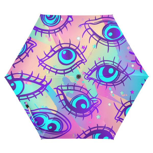 商品名:  ZENWAWA Travel Umbrella (Hippie Eyes) Auto Open and Close, Automatic Umbrellas with Case Pouch for Rain Windproof ...
