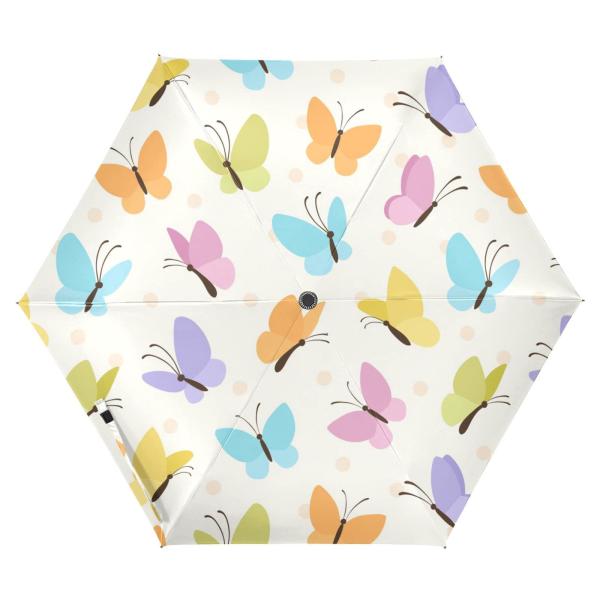 商品名:  ZENWAWA Colorful Cute Butterfly Travel Umbrella Auto Open and Close, Automatic Umbrellas with Case Pouch for Rain ...