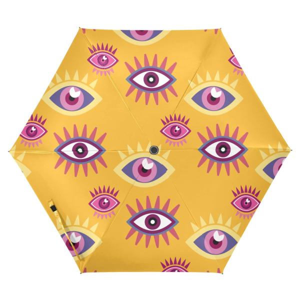 商品名:  ZENWAWA Purple Yellow Eyes Travel Umbrella Auto Open and Close, Automatic Umbrellas with Case Pouch for Rain Windp...