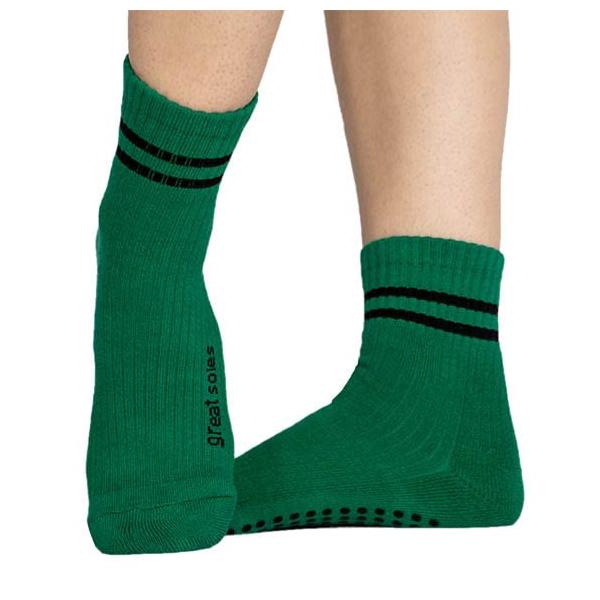 商品名:  Great Soles Crew Grip Socks - Non Slip Socks for Yoga, Pilates, Barre, Ballet, Dance, Workout - Green Boyfriend Cr...