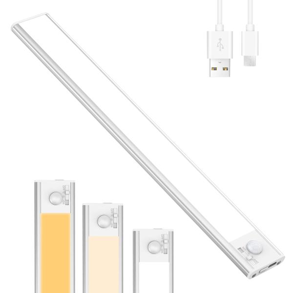 商品名:  3 Color Temperatures Motion Sensor Closet Light, 16" Under Counter Cabinet Lights, Rechargeable Wireless 146-LED N...